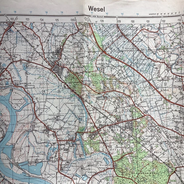 BRITISH ARMY OF The Rhine (Baor)/German Military Map Of Wesel, Germany ...