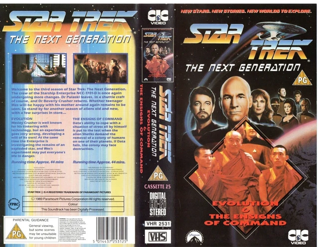STAR TREK TNG Next Gen Season 3 VHS Video Tape Cover Cassette 25 £0.49 ...
