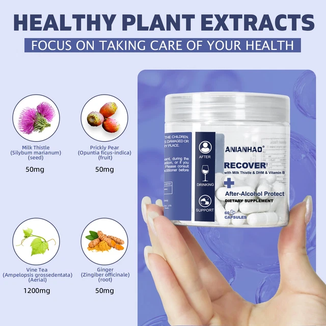 ALCOHOL RECOVERY CAPSULES | DHM + Milk Thistle | Liver & Hangover ...