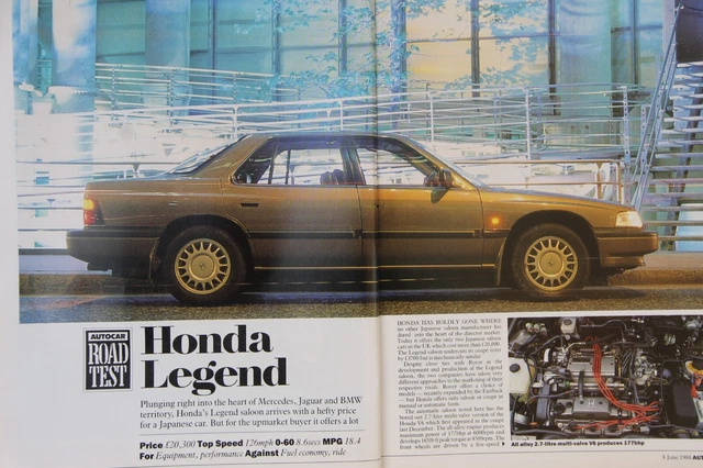 ORIGINAL 1988 AUTOCAR extracted magazine road test: HONDA LEGEND £7.48 ...