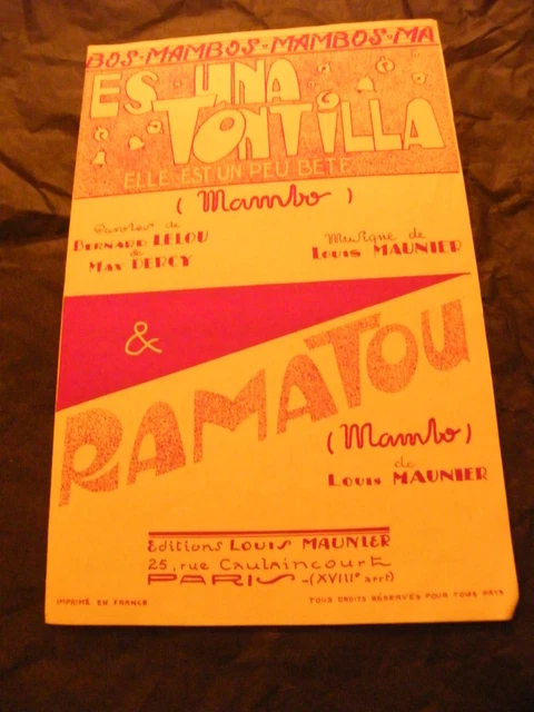 SPARTITO ES UNA Tontilla Elle È Un Poco Bestia Louis Maunier Ramatou ...