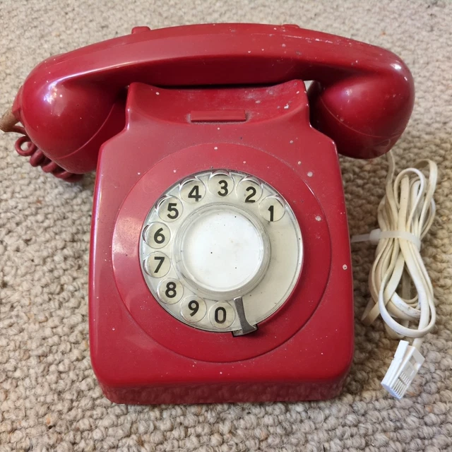 VINTAGE GPO 746F RED Dial Telephone £16.13 - PicClick UK