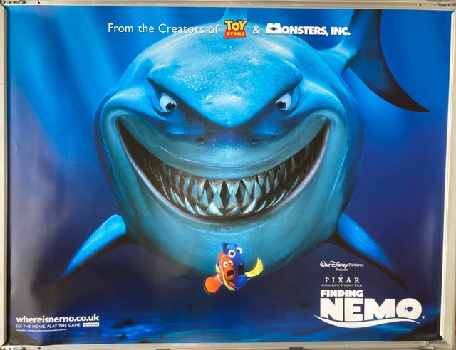 CINEMA POSTER: FINDING NEMO 2003 (Shark Quad) Albert Brooks Ellen DeGeneres £39.95 - PicClick UK