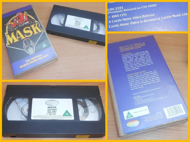 MASK VHS VIDEO Tape Cassette Retro 1985 Vintage Animated Cartoon Castle ...