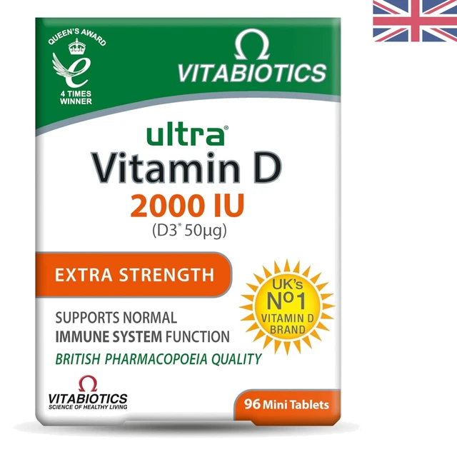 ULTRA VITAMIN D3 2000 IU Tablets - 96 Vegetarian Soft Tablets for ...