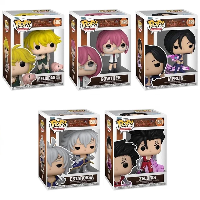 FUNKO POP ! SEVEN DEADLY SINS WAVE COMPLETA 5 PZ FIGURE SERIE 2 ...