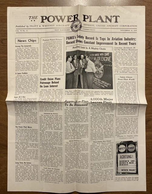 VTG THE POWER Plant Newspaper Pratt & Whitney Aircraft Division Nov 10 ...
