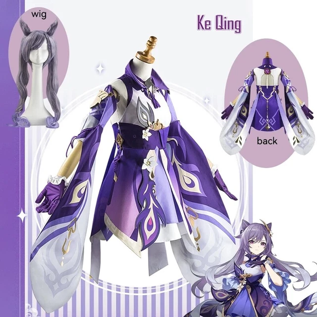 SET COSTUMI COSPLAY Genshin Impact Keqing Costumi Carnevale Halloween ...
