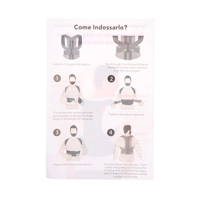 MEDICAL ALLOY BAR Posture Back Brace Straightener Support Belt Men ...