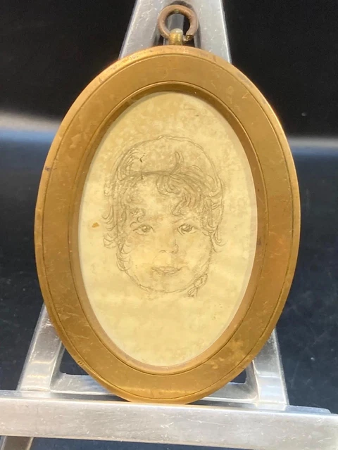 ANTIQUE STUDY OF infant portrait , original drawing, framed,glazed £71. ...