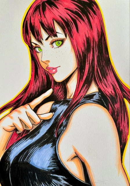 MARY JANE WATSON,FAN art,drawing,markers,manga,painting,anime,Spider ...