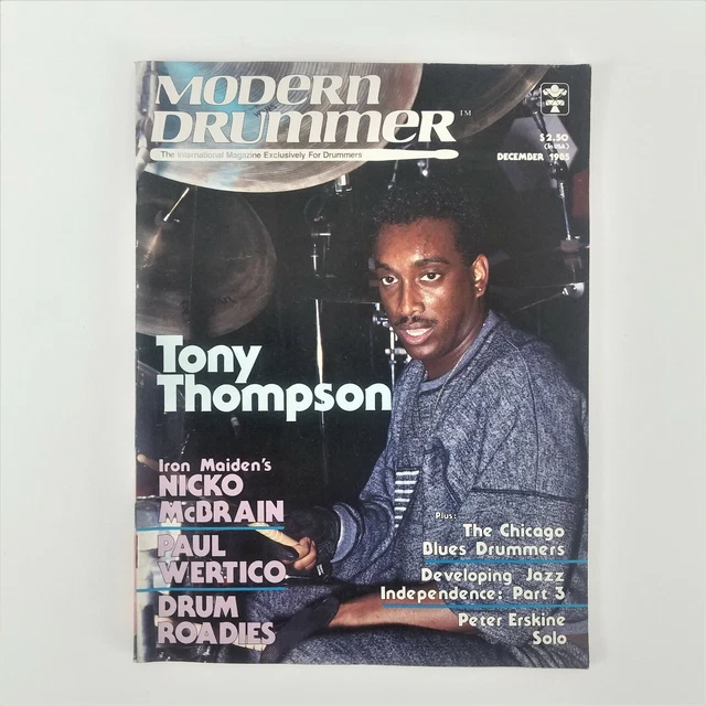 MODERN DRUMMER MAGAZINE December 1985 Tony Thompson, Nicko McBrain,Paul ...