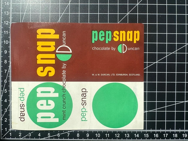 VINTAGE DUNCAN PEP Snap Milk Chocolate Mint Crunch Sweet Wrapper ...
