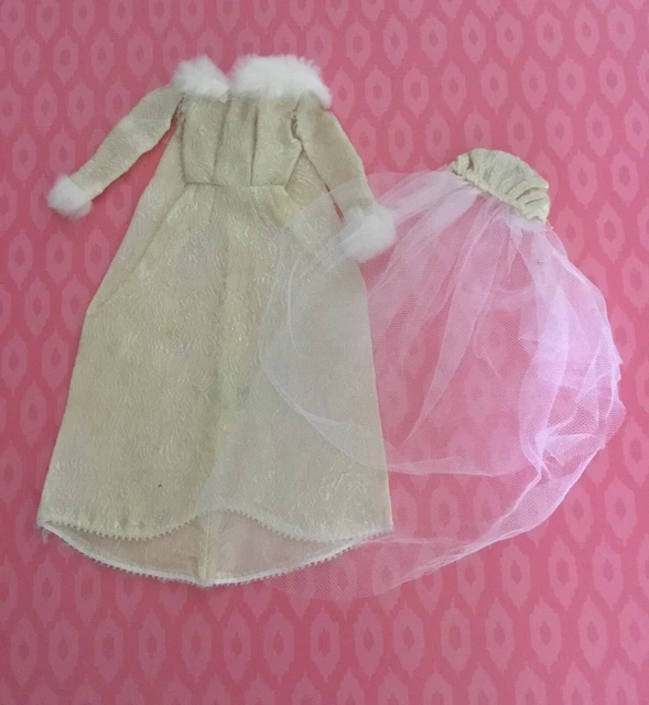VINTAGE BARBIE WINTER Wedding Dress And Veil $16.14 - PicClick