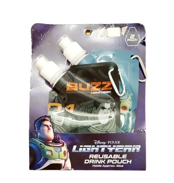 2-PACK DISNEY PIXAR Toy Story Buzz Lightyear Reusable Drink Pouch 10oz ...