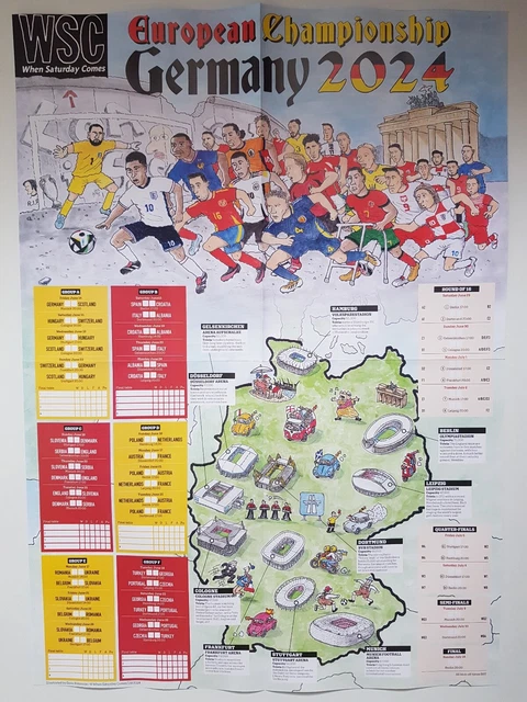 EURO 2024 WALLCHART Football Poster Planner Wall Chart European ...