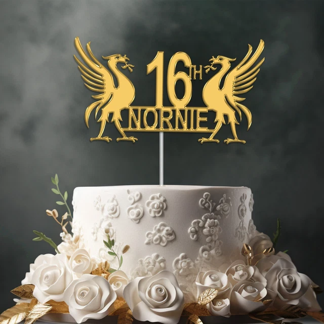 PERSONALISED LIVER BIRD Cake Topper Birthday Liver Glitter Pool Decor ...