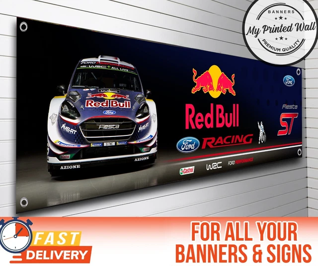 FORD FIESTA ST MK8 Red Bull WRC Rally Car Banner for Garage, Workshop ...