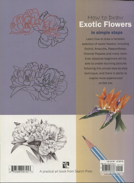 HOW TO DRAW Exotic Flowers in Simple Steps by Janet Whittle Paperback ...