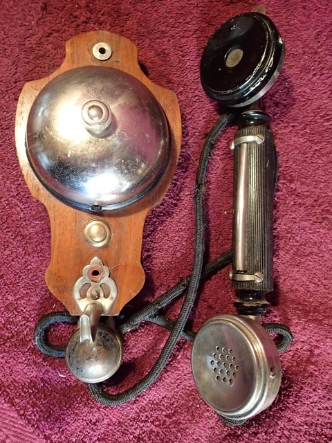ANTIQUE EARLY 1900 WALL TELEPHONE SET SWEDEN SWEDISH SCANDINAVIA ...