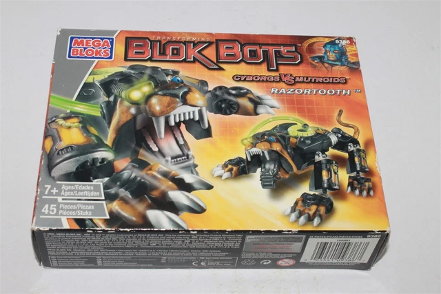 MEGA BLOKS TRANSFORMING Blok Bots Cyborgs VS Mutroids Razortooth 9386 7 ...