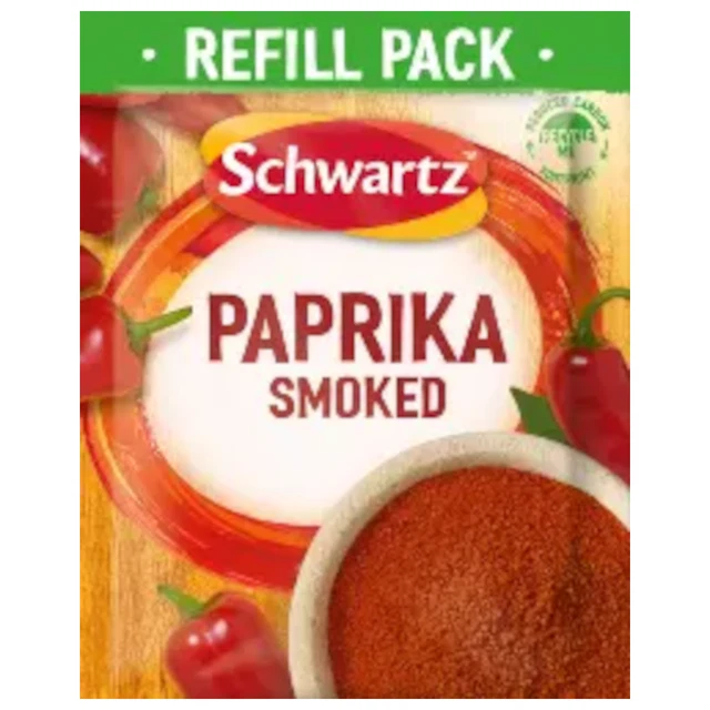 SCHWARTZ 40G Spice Jar and 3 x 32g Refill Sachets, Smoked Paprika £14. ...