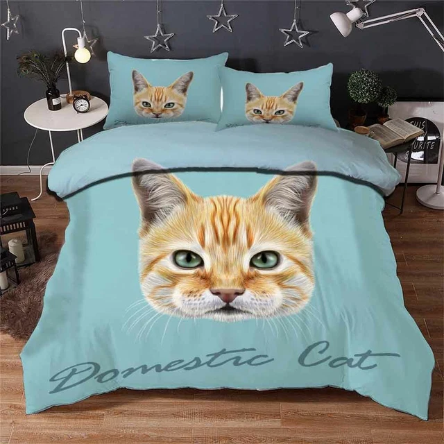 ORANGE CAT CHEEKS 3D Printing Duvet Quilt Doona Covers Pillow Case ...