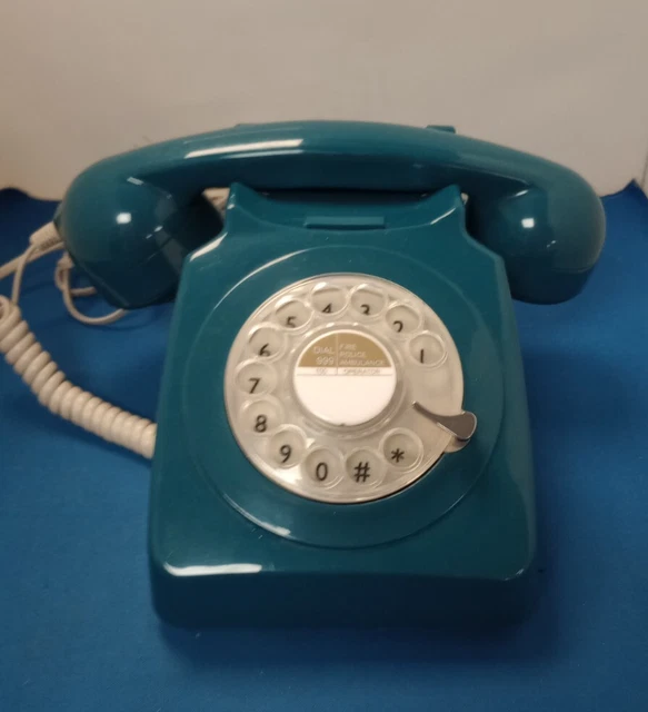 VINTAGE STYLE ROTARY Dial Telephone GPO 746 Azure Blue Replica £26.00 ...
