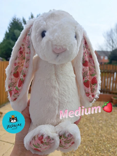 JELLYCAT BLOSSOM CREAM Berry Bunny strawberry print,2025New Medium,BNWT,Sold out £40.24 ...