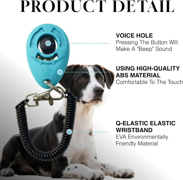 PET TRAINING CLICKER with Wrist Strap, 2 Pack Dog Training Clickers in ...
