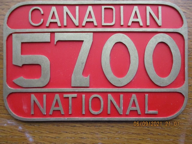 CANADIAN NATIONAL RAILWAY Locomotive Number Plate 5700 Reproduction $40 ...