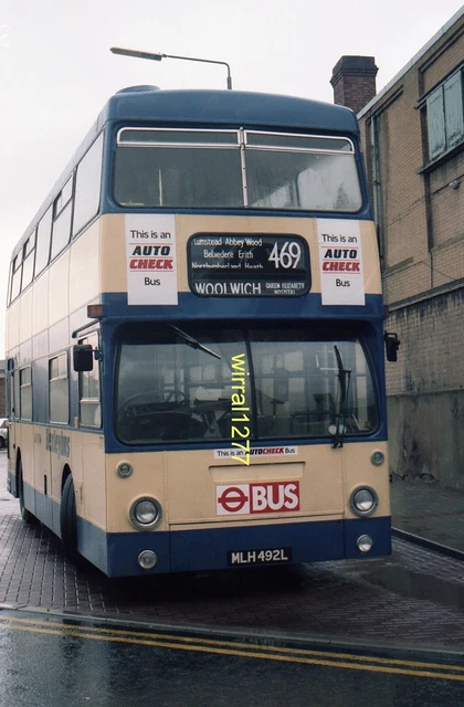 ORIGINAL BUS PHOTOGRAPHIC negative Bexleybus Fleetline MLH492L, Ex ...
