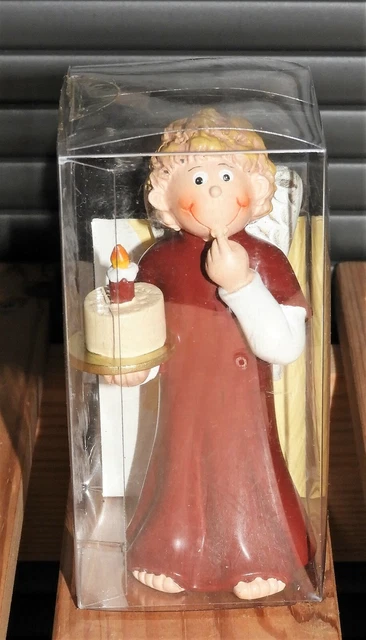 GILDE SCHUTZENGEL MIT Schutzbrief - ca. 10 cm hoch - mit Torte - neu ...