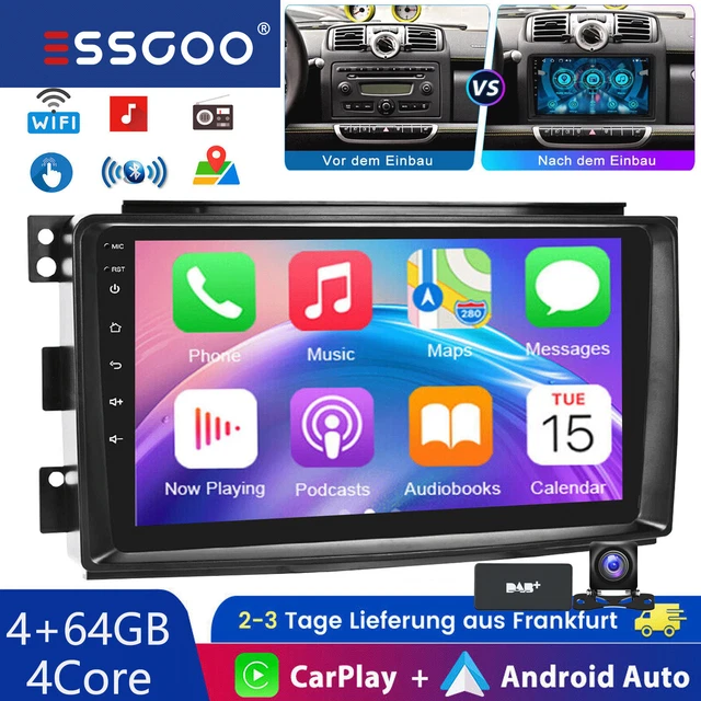 DAB+ CARPLAY ANDROID 14 Autoradio RadioFür Smart Fortwo 2005-2010 GPS Navi +kam EUR 174,99 ...