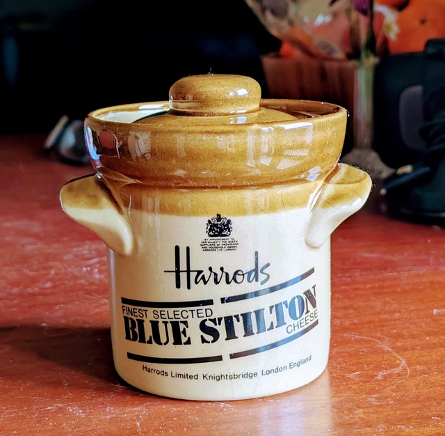 VINTAGE HARRODS STILTON Blue Cheese 4” Ceramic Jar Crock England £5.76 ...