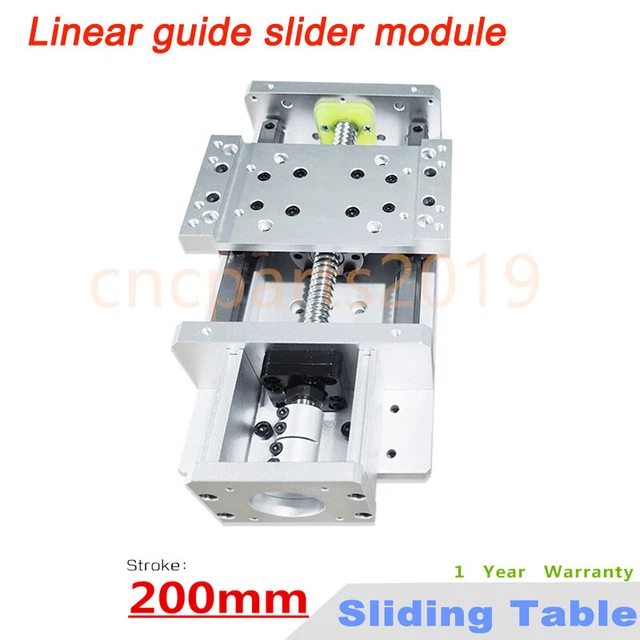 ELECTRIC LINEAR MODULE Rail Guide Cross Sliding Table XYZ Axis 200mm ...