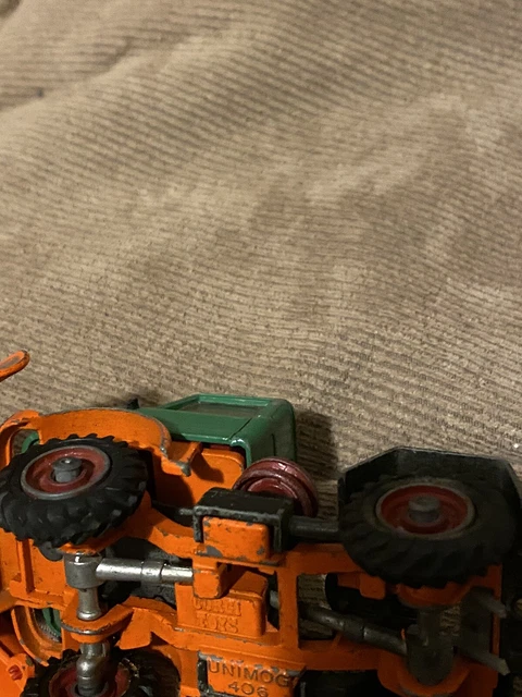 VINTAGE CORGI TOYS Unimog 406 Tractor Plow. Green & Orange. Made In GT ...