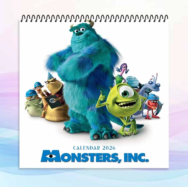 MONSTERS INC 2026 Calendar, Pixar Monster Characters Wall Art Room ...