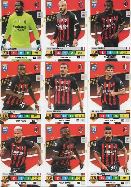 PANINI FIFA 365 Adrenalyn XL 2023 alle 9 Karten Team AC Mailand EUR 1 ...