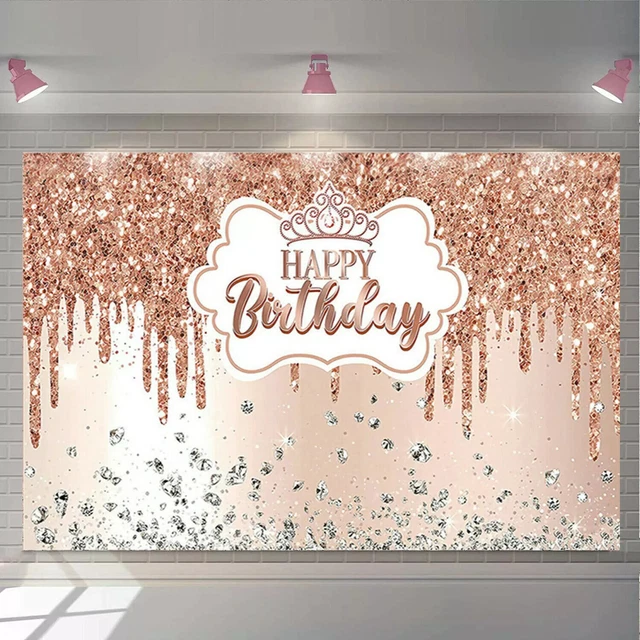 HAPPY BIRTHDAY BACKDROP Banner Background Cloth Photo Props Party Decor ...