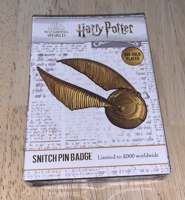 24K GOLD PLATED Snitch Pin Badge Fanattik Wizarding World Harry Potter ...