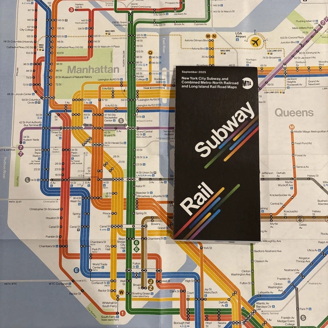 OFFICIAL SEPTEMBER 2025 MTA NYC Subway Map/MetroNorth & LIRR Map Poster ...