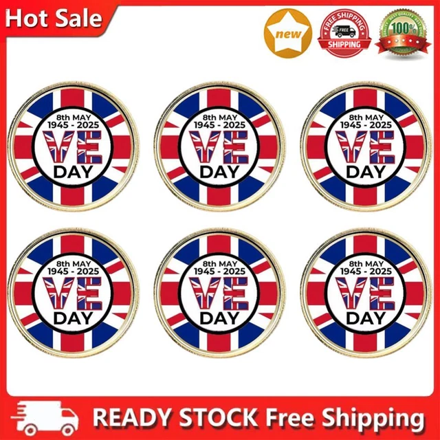 VE DAY 80TH Anniversary Pin Badge VE Day Badge VE Day 1945-2025 Lapel ...