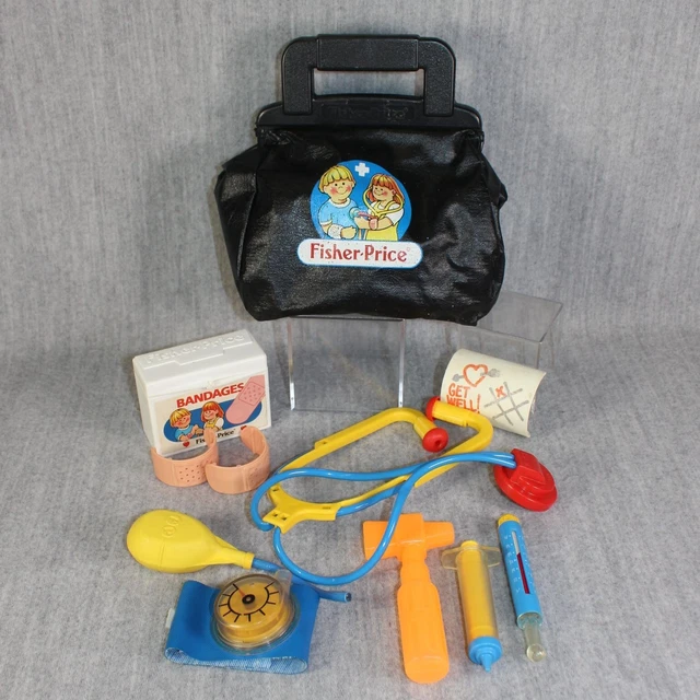 FISHER PRICE MEDICAL Kit Doctor Bag Nurse Play Set Vintage 1980s ...