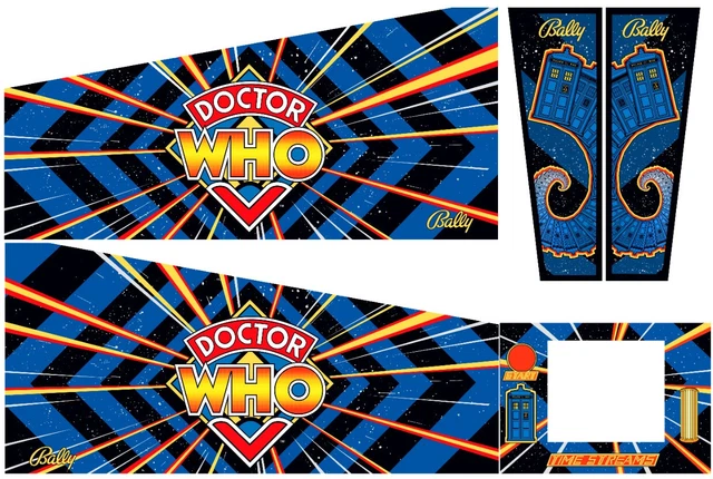 DOCTOR WHO DECALS Pinball Decal Cabinet Williams Bally DR WHO Flipper ...