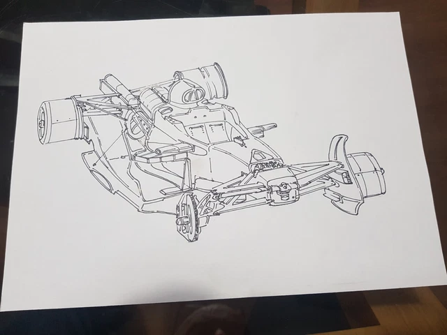 MERCEDES W13 CUTAWAY - F1 Technical Drawing - A4 Sharpie Pen ...