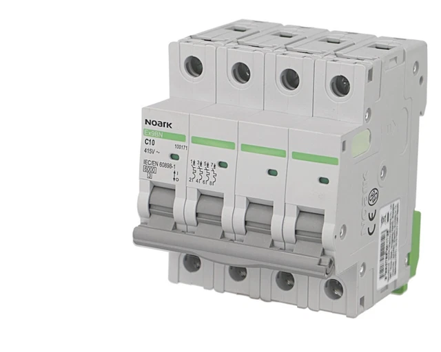 DISJONCTEUR TETRAPOLAIRE MODULAIRE 16A courbe C Noark Ex9BN EUR 20,81 ...