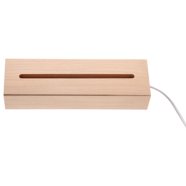 WOODEN RECTANGLE LIGHT Base,Wood LED Display Base Pedestal Light Lamp ...
