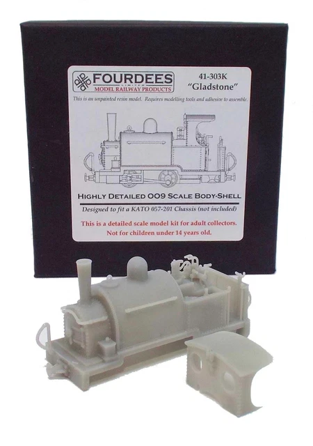 FOURDEES LATER PIONEER Locomotive 'Gladstone' 009 / OO9 Kit for Kato ...