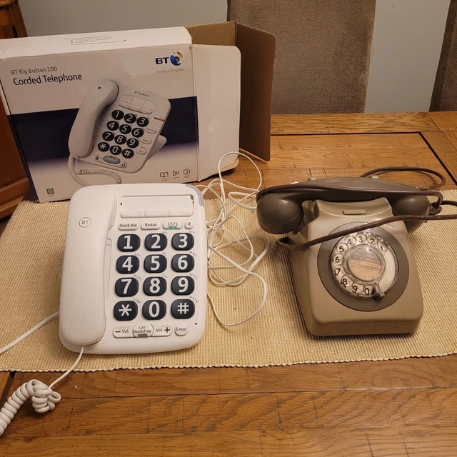 TWO PHONES ONE BT 1960`s and One Modern Large Button Phone £10.00 ...